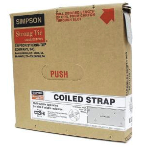 Simpson Cs20-R (20-Ga) Galv. 25 Ft Utility Coil Strap (4/Ctn) - Wood ...