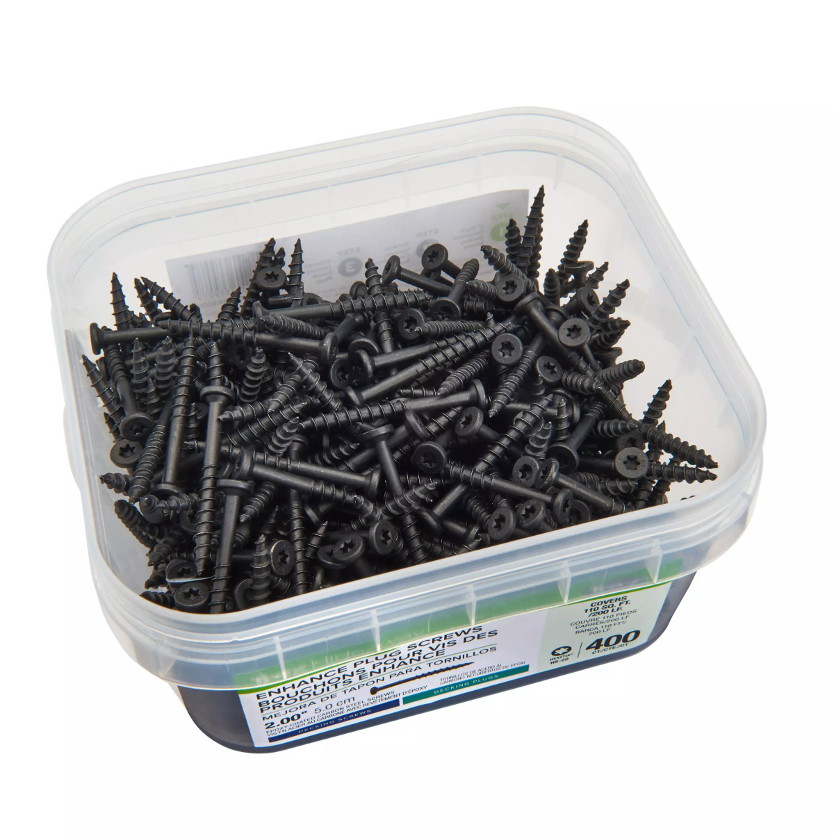 TREX ENHANCE® DECKING PLUG SCREWS 2" (225 LF/110 SQFT) 400 PCS (3/CTN ...